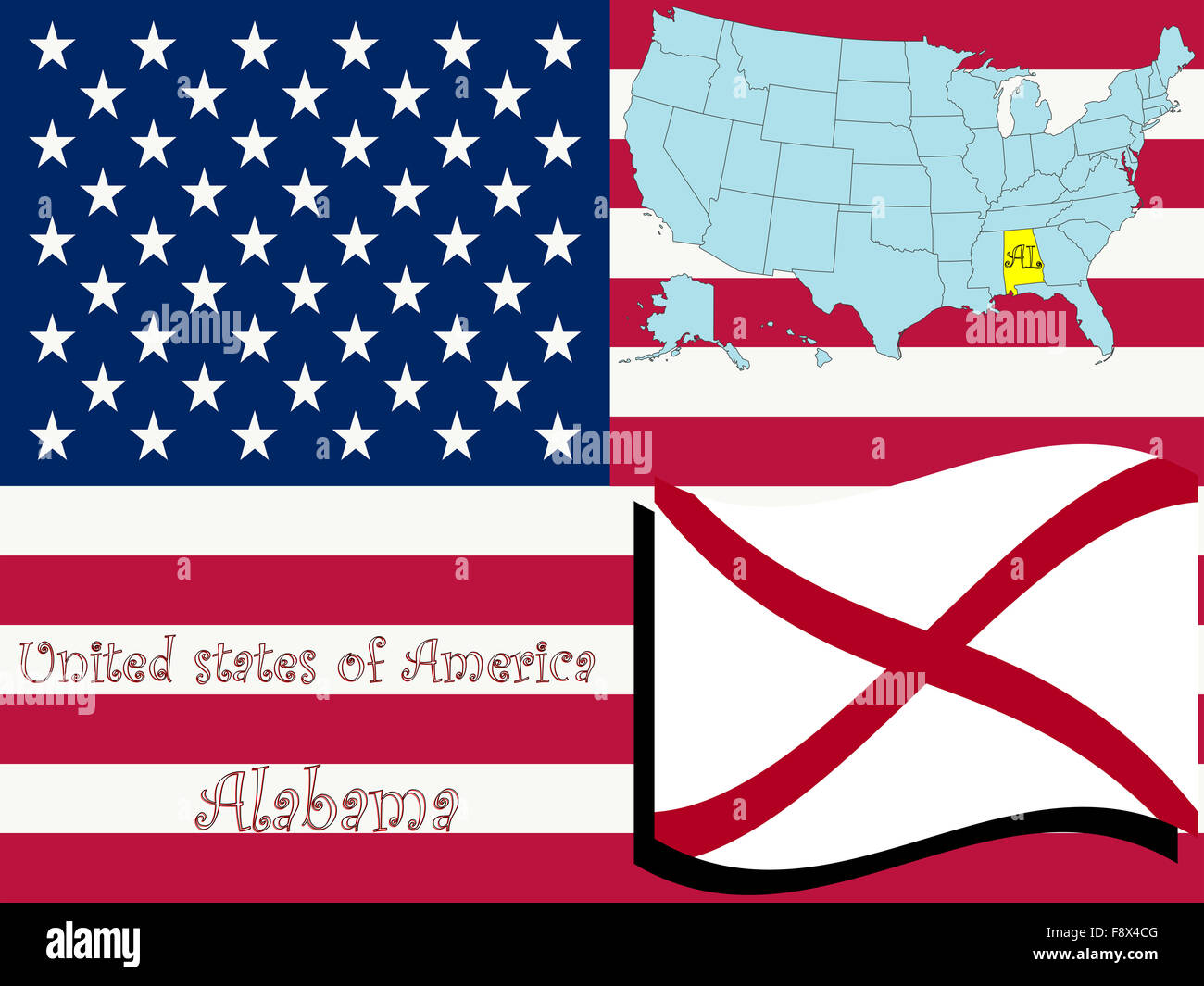 Political map of alabama hi-res stock photography and images - Alamy