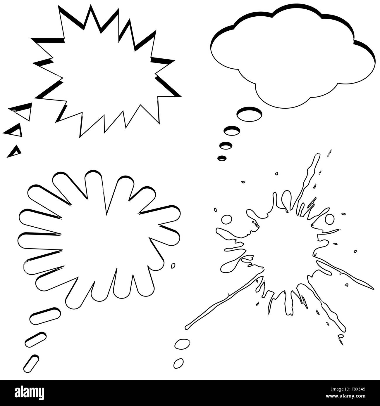 black text bubbles against white Stock Photo - Alamy
