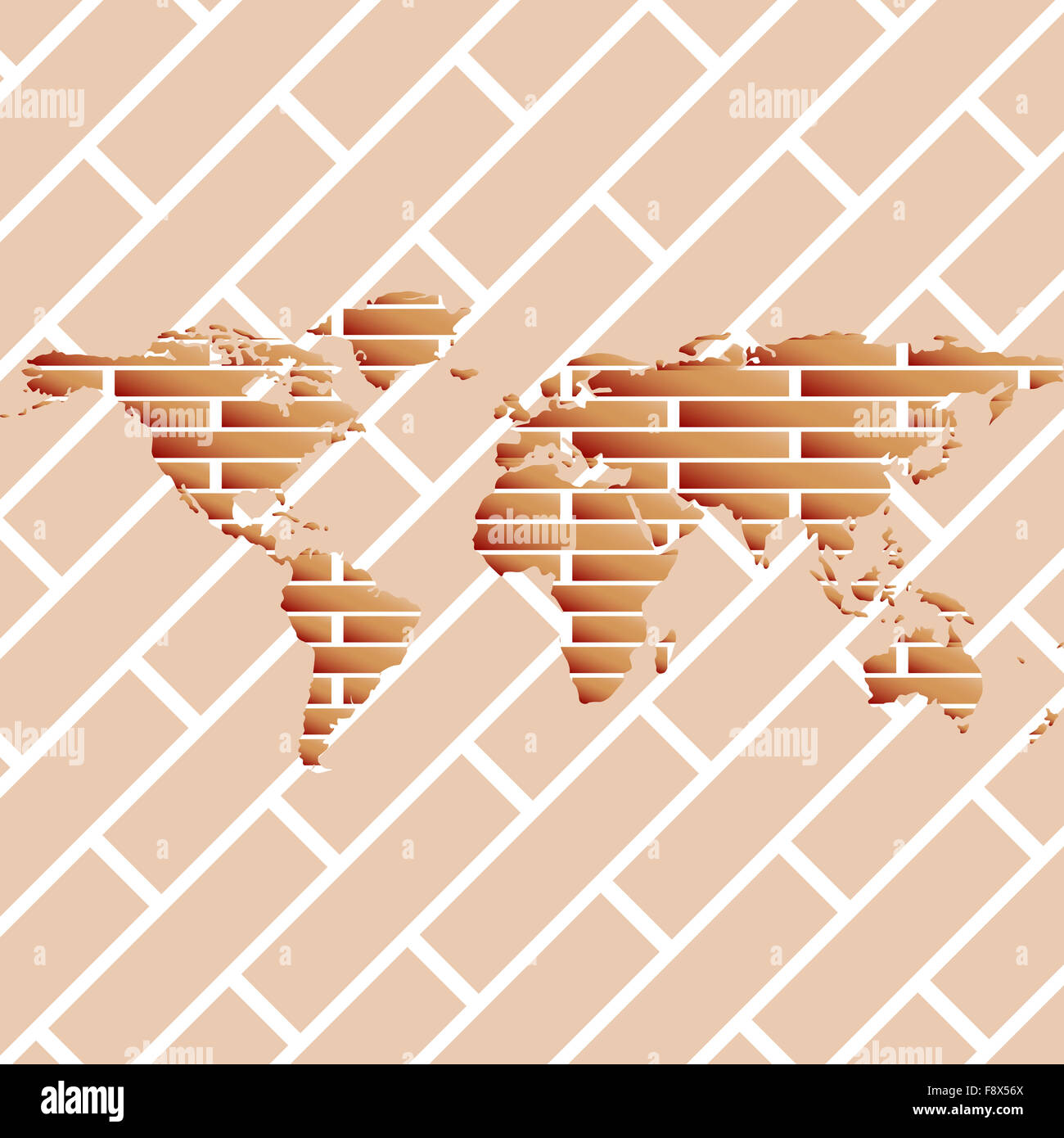 bricks world map Stock Photo - Alamy
