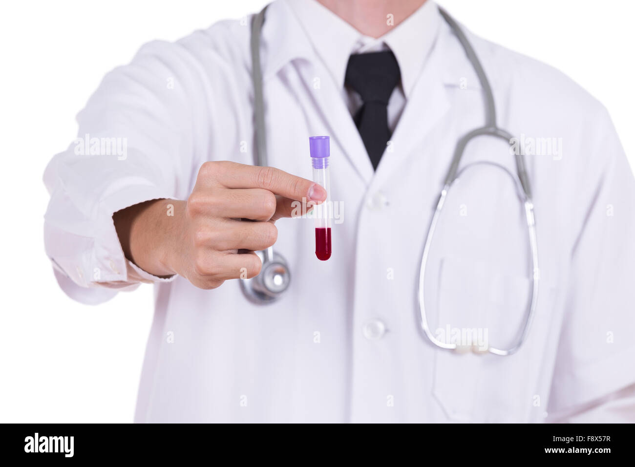Doctor looking test tube blood hi-res stock photography and images - Alamy