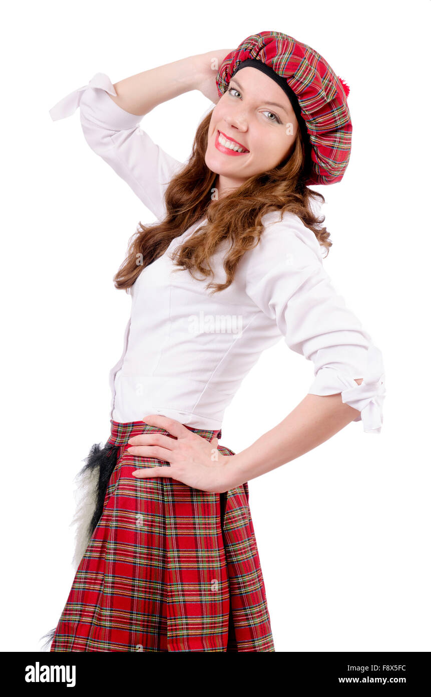 Young woman in traditional scottish clothing Stock Photo - Alamy