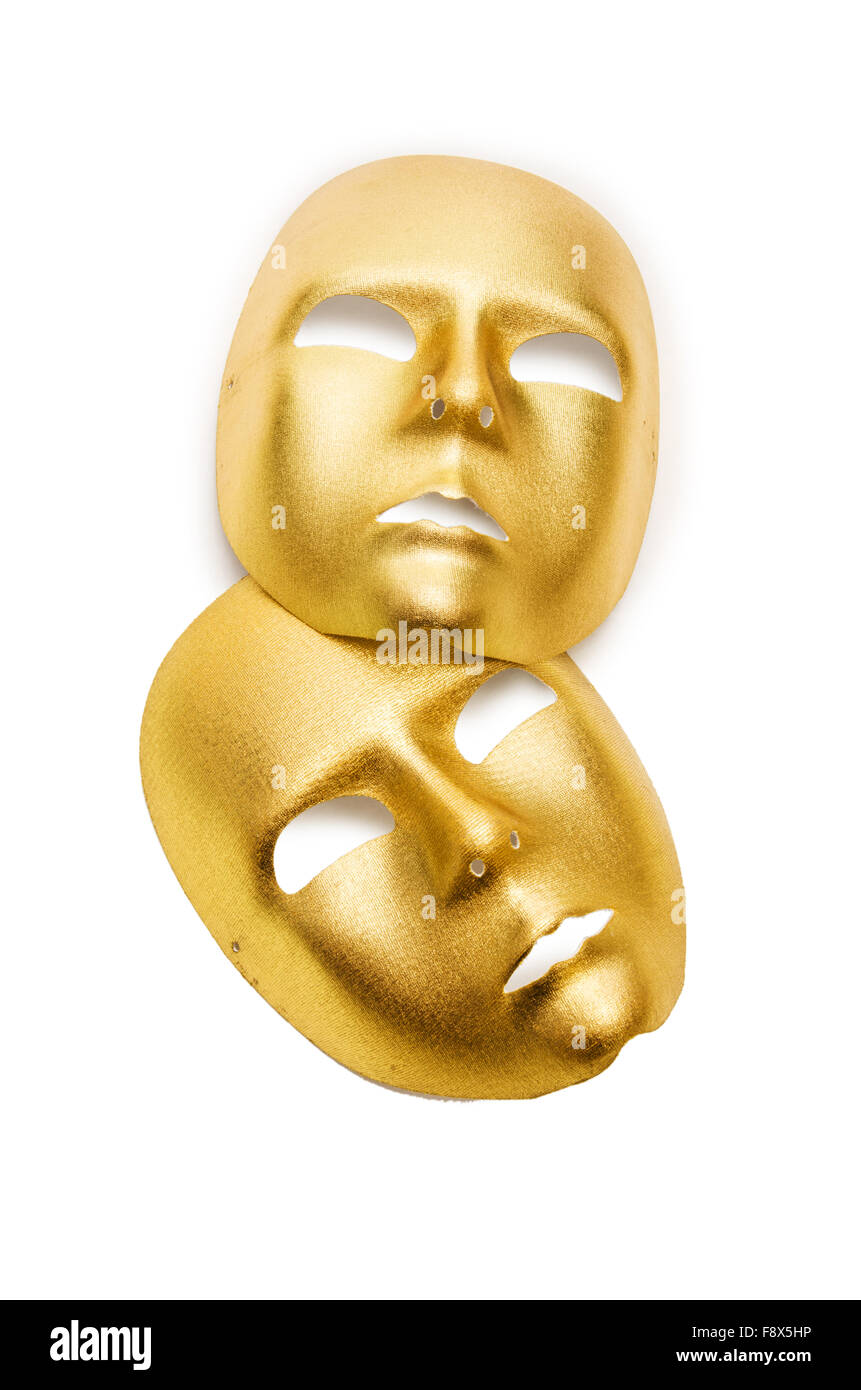 Shiny masks isolated on white background Stock Photo - Alamy
