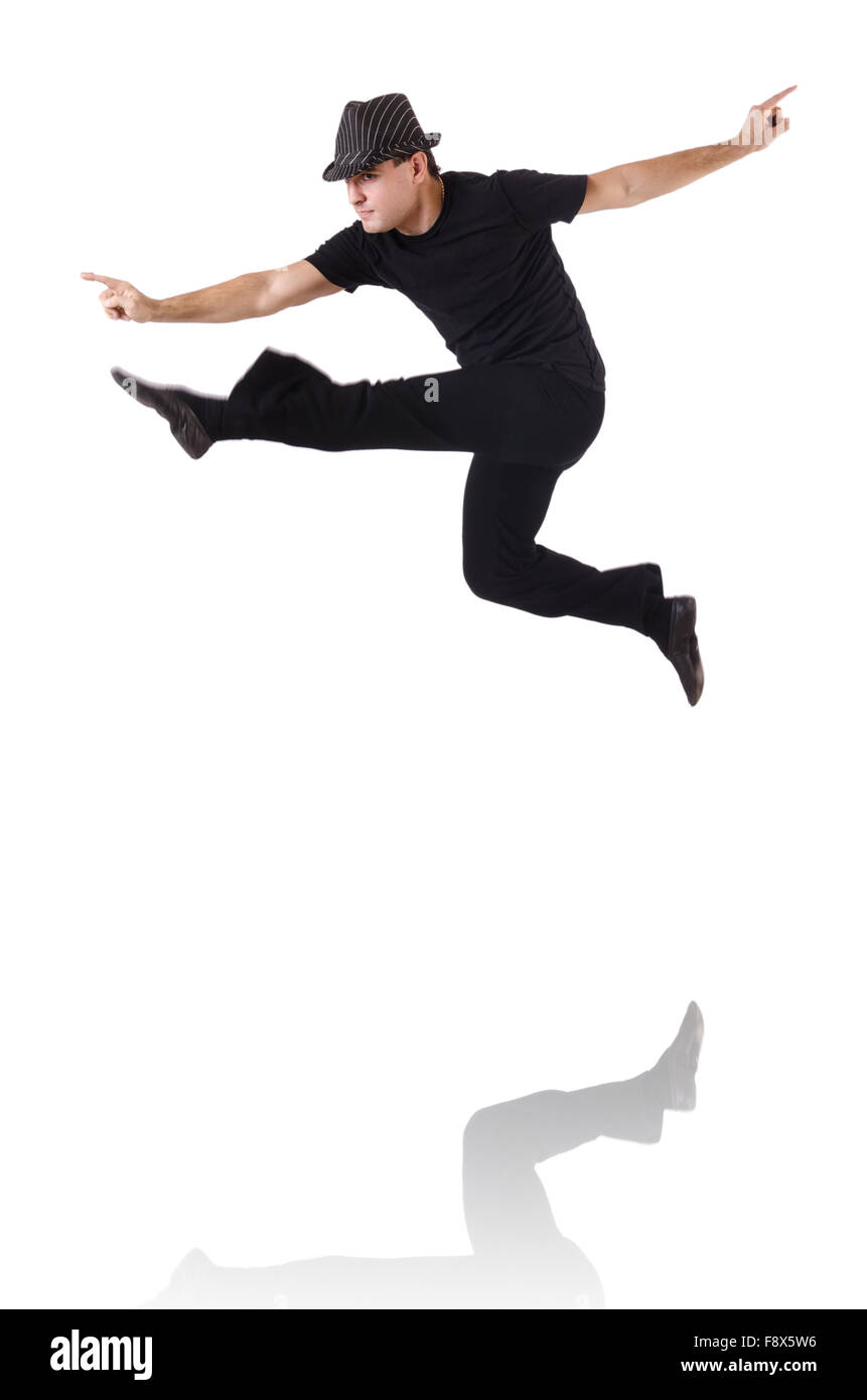 Dancer dancing on the white Stock Photo - Alamy