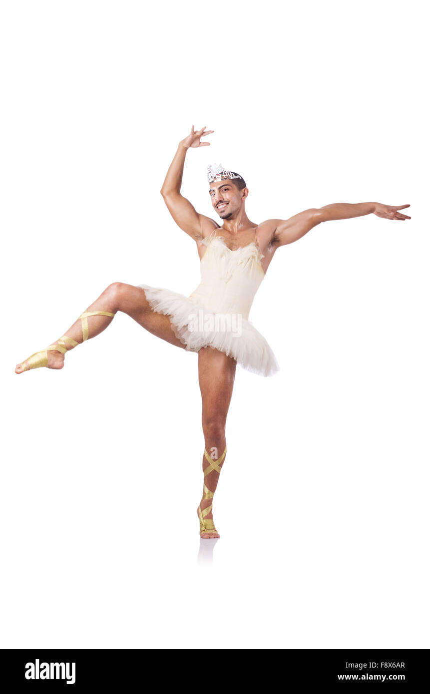 Muscular ballet performer in funny concept Stock Photo - Alamy