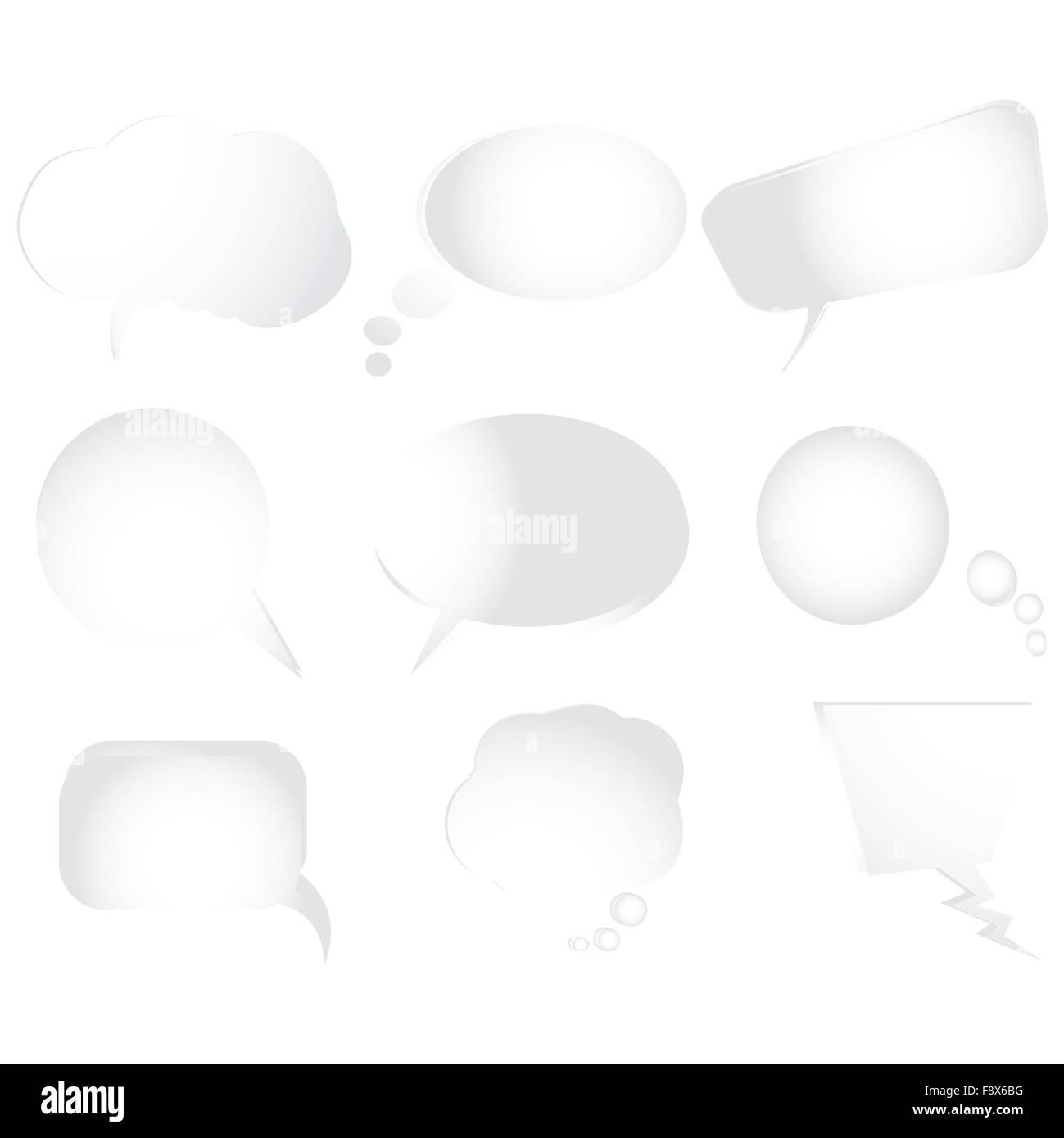 Collection of stylized text bubbles, vector isolated objects on Stock ...