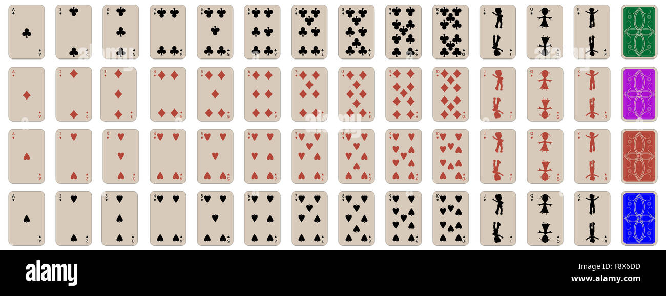 complete set of kids playing cards Stock Photo - Alamy