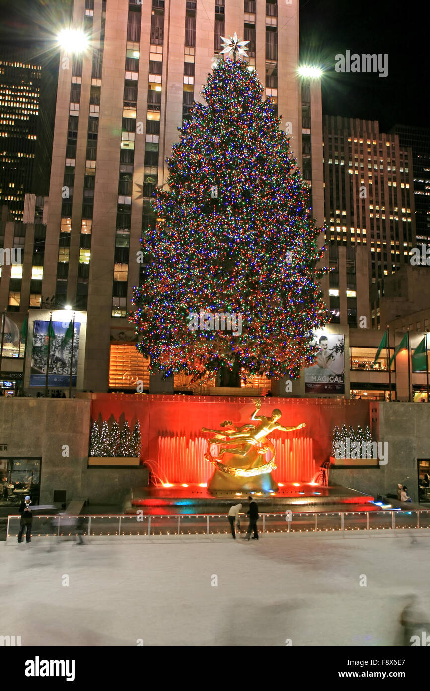 The Christmas decorations in The Rockefeller Center Stock Photo - Alamy