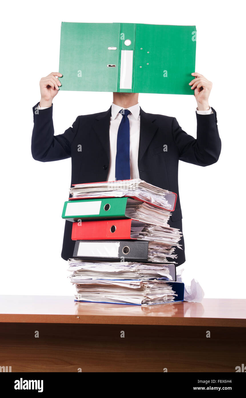Young busy businessman at his desk Stock Photo - Alamy