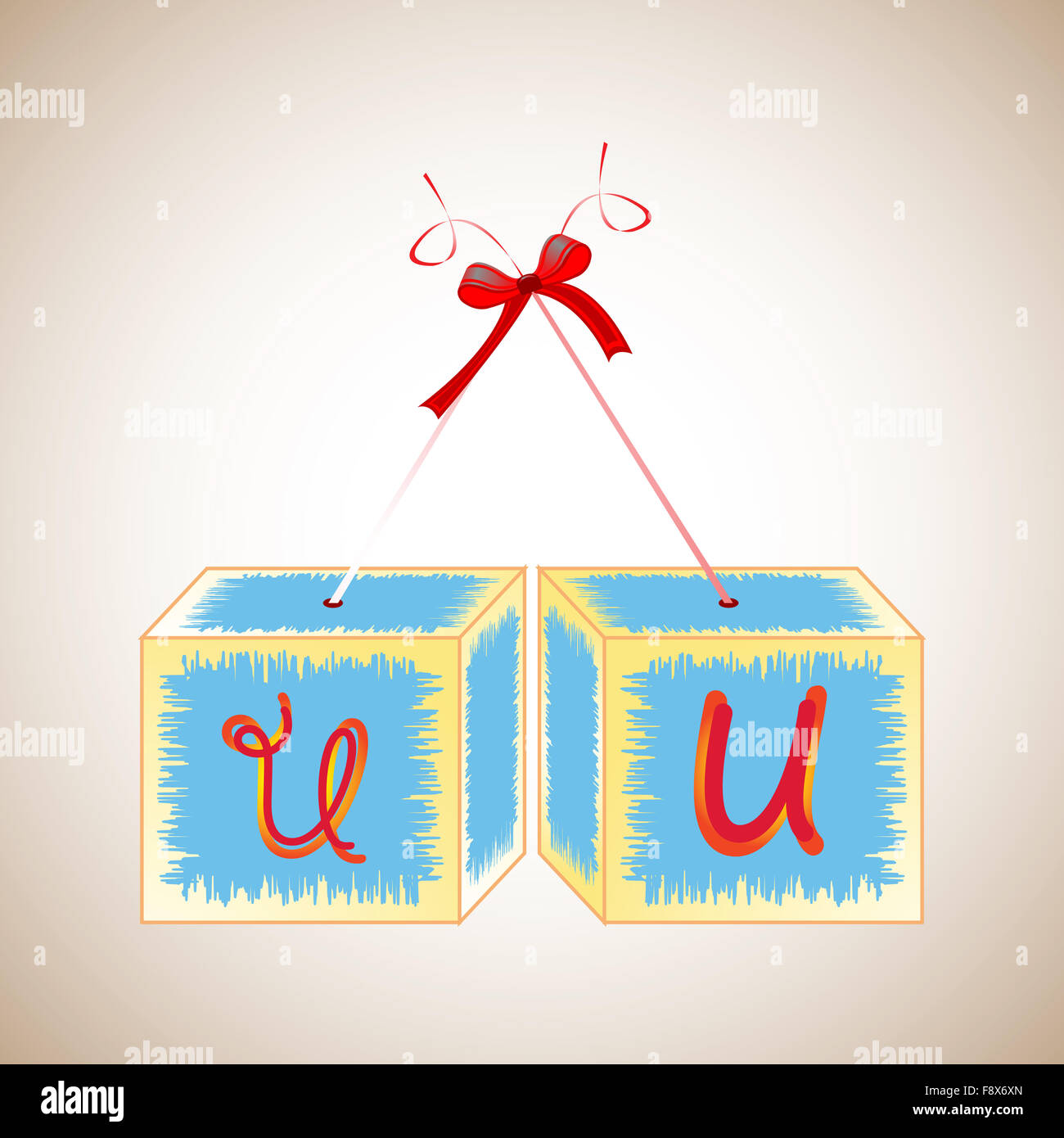 cubes alphabet U Stock Photo - Alamy