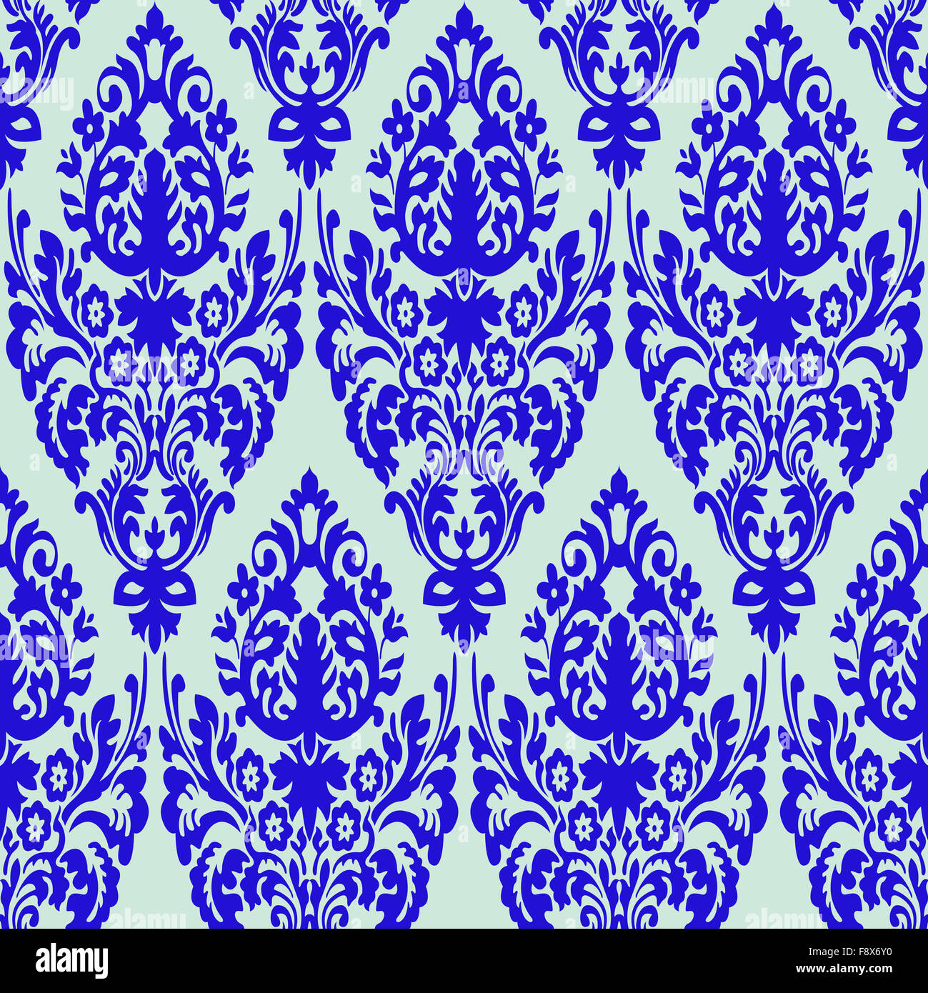 damask blue seamless texture Stock Photo - Alamy