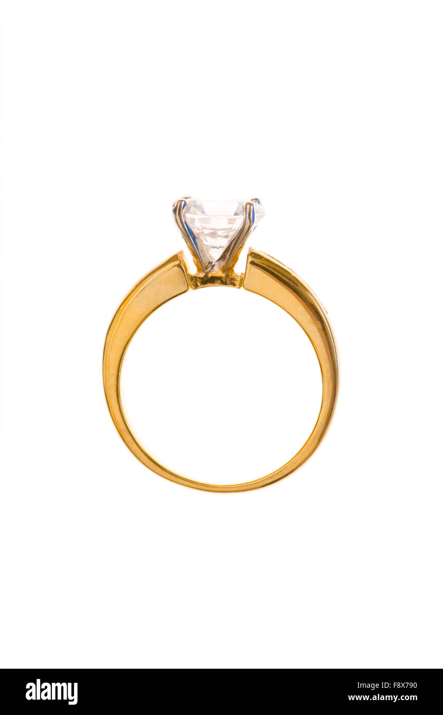 Golden ring isolated on the white background Stock Photo - Alamy