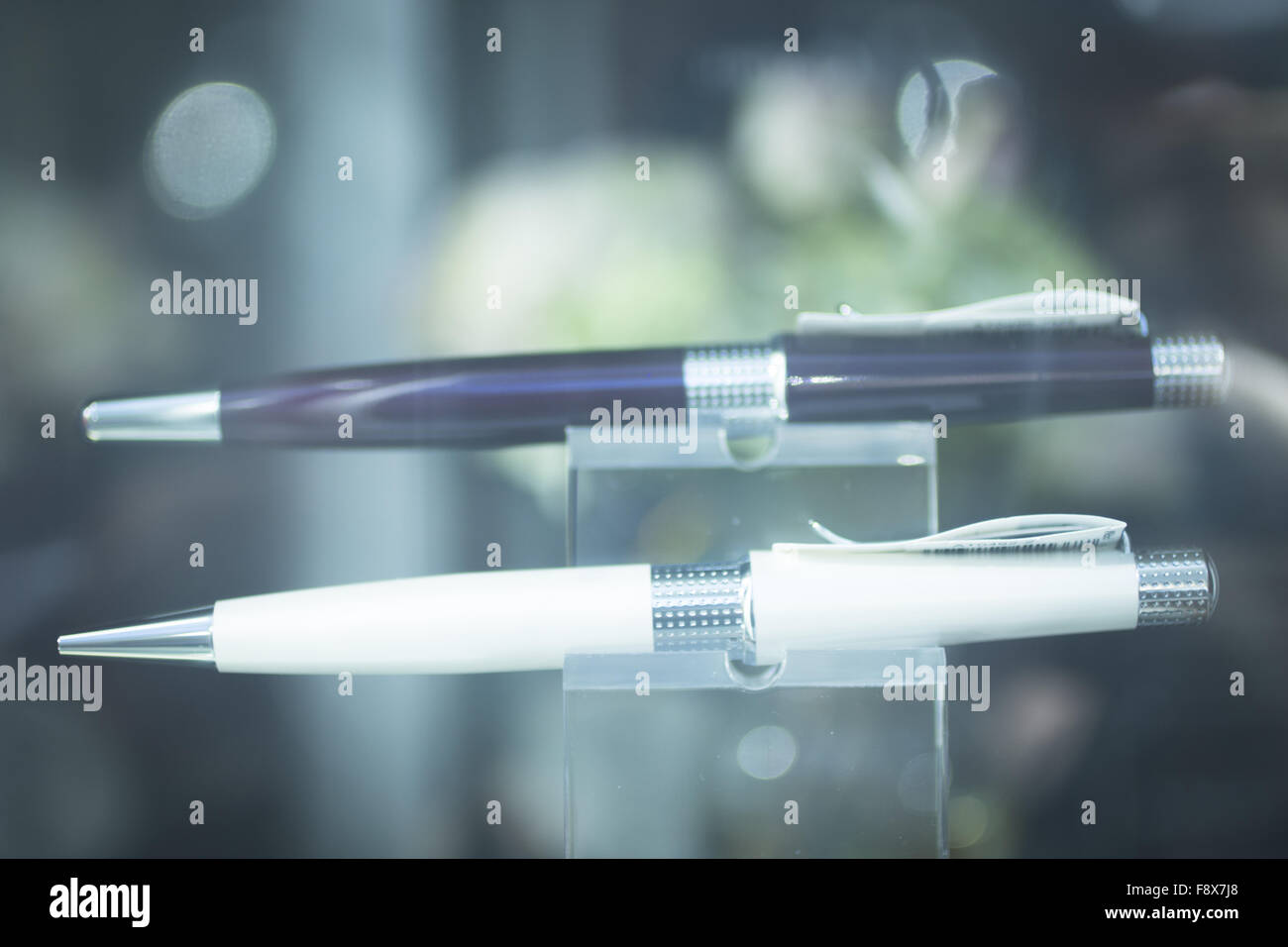 Shop store window writing pen on sale photo Stock Photo - Alamy