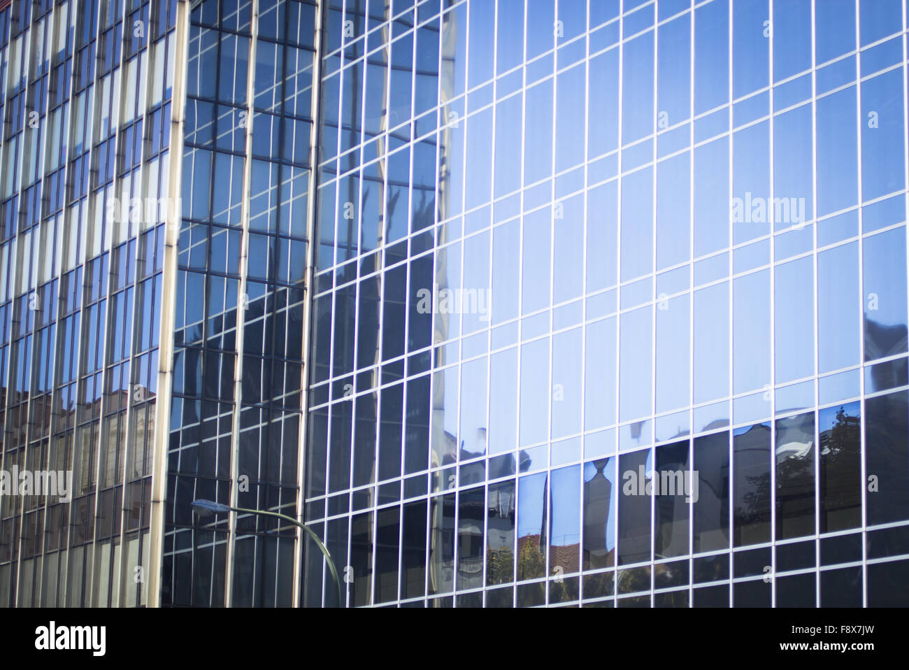 Skyscraper office tower block windows in lines semi abstract shot in ...