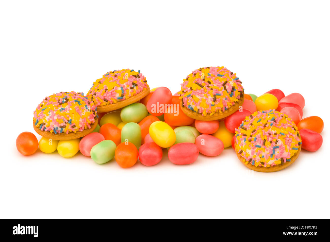 Various sweets isolated on the white background Stock Photo - Alamy
