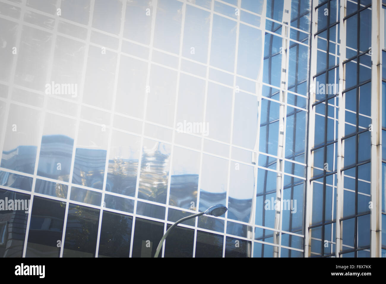 Skyscraper office tower block windows in lines semi abstract shot in ...
