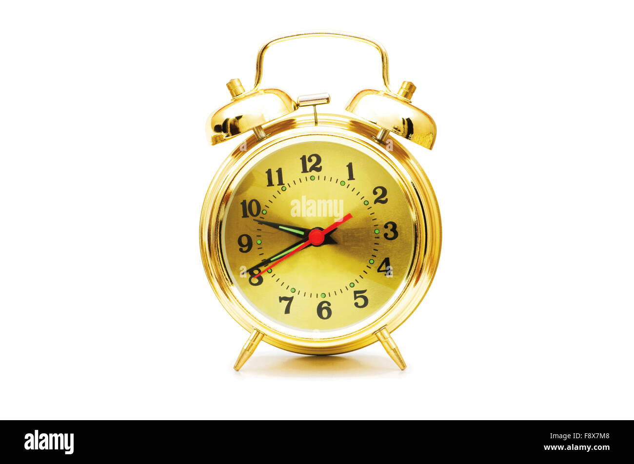 Shiny clock isolated on the white background Stock Photo - Alamy