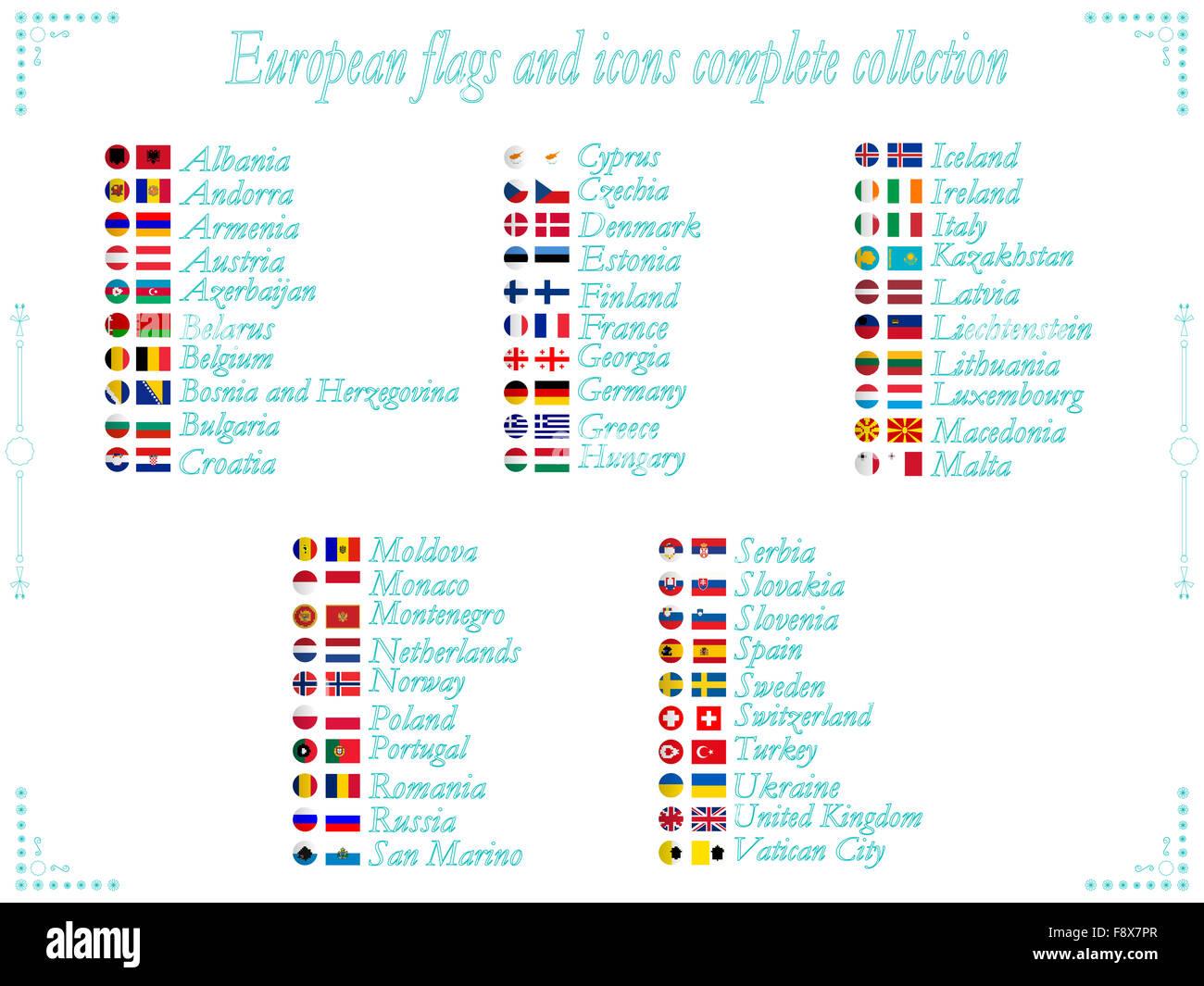 european flags collection Stock Photo - Alamy
