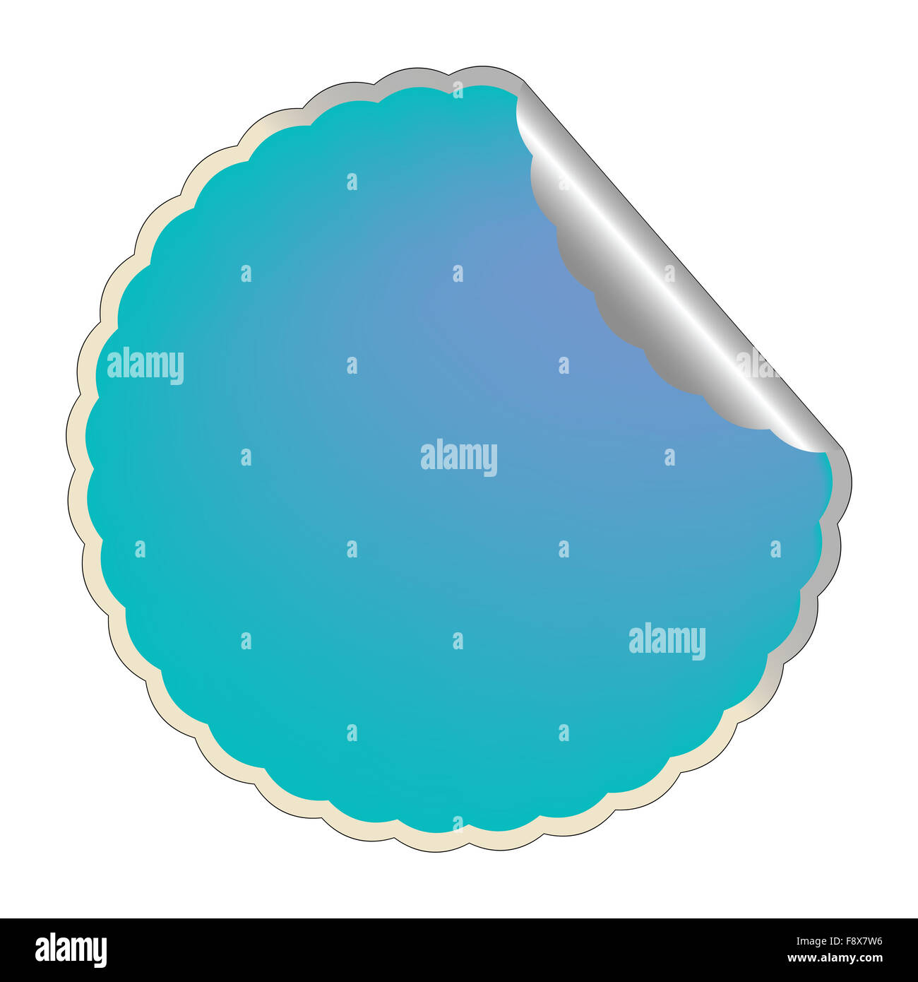 flowerish blue label 2 Stock Photo - Alamy