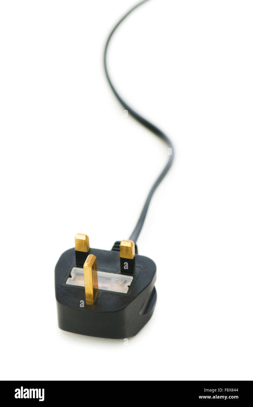 Electric plug isolated on the white background Stock Photo - Alamy