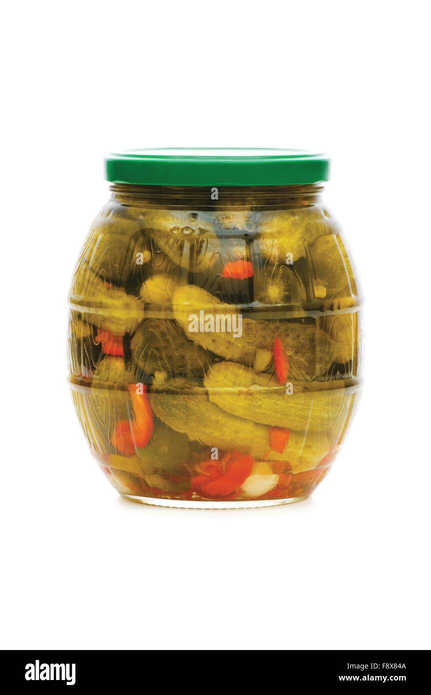 Pickels jar isolated on the white background Stock Photo - Alamy