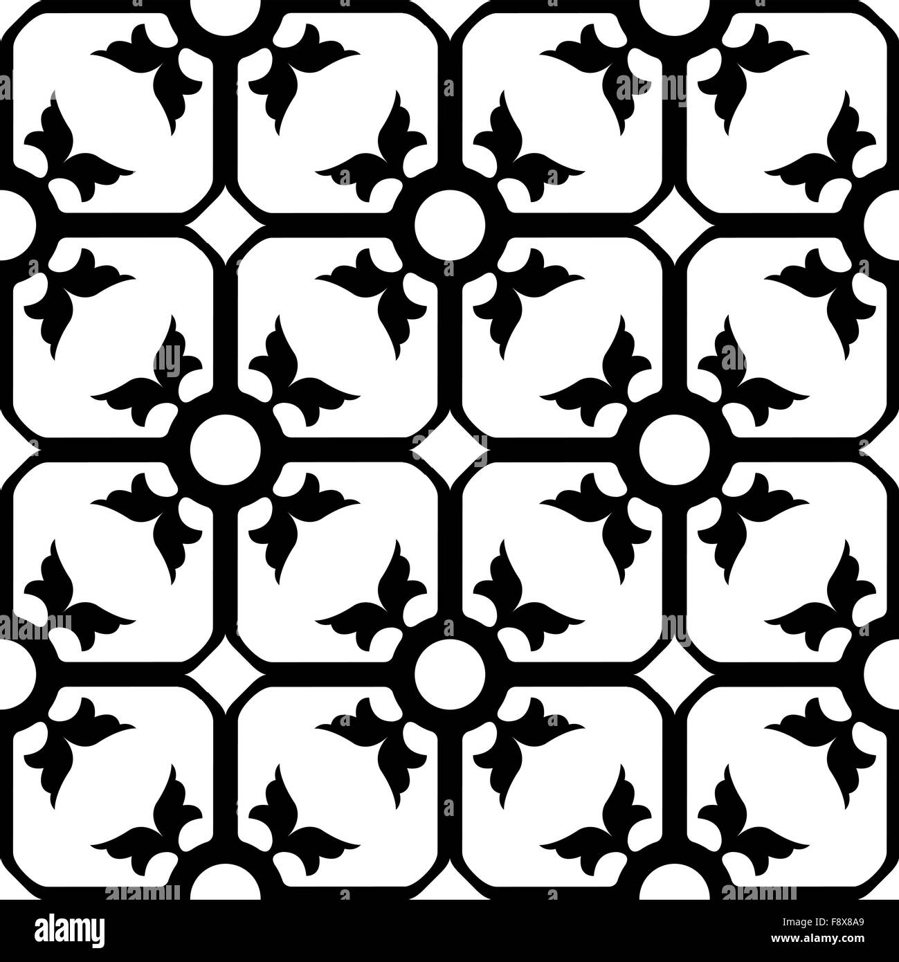 Flower iron pattern Black and White Stock Photos & Images - Alamy