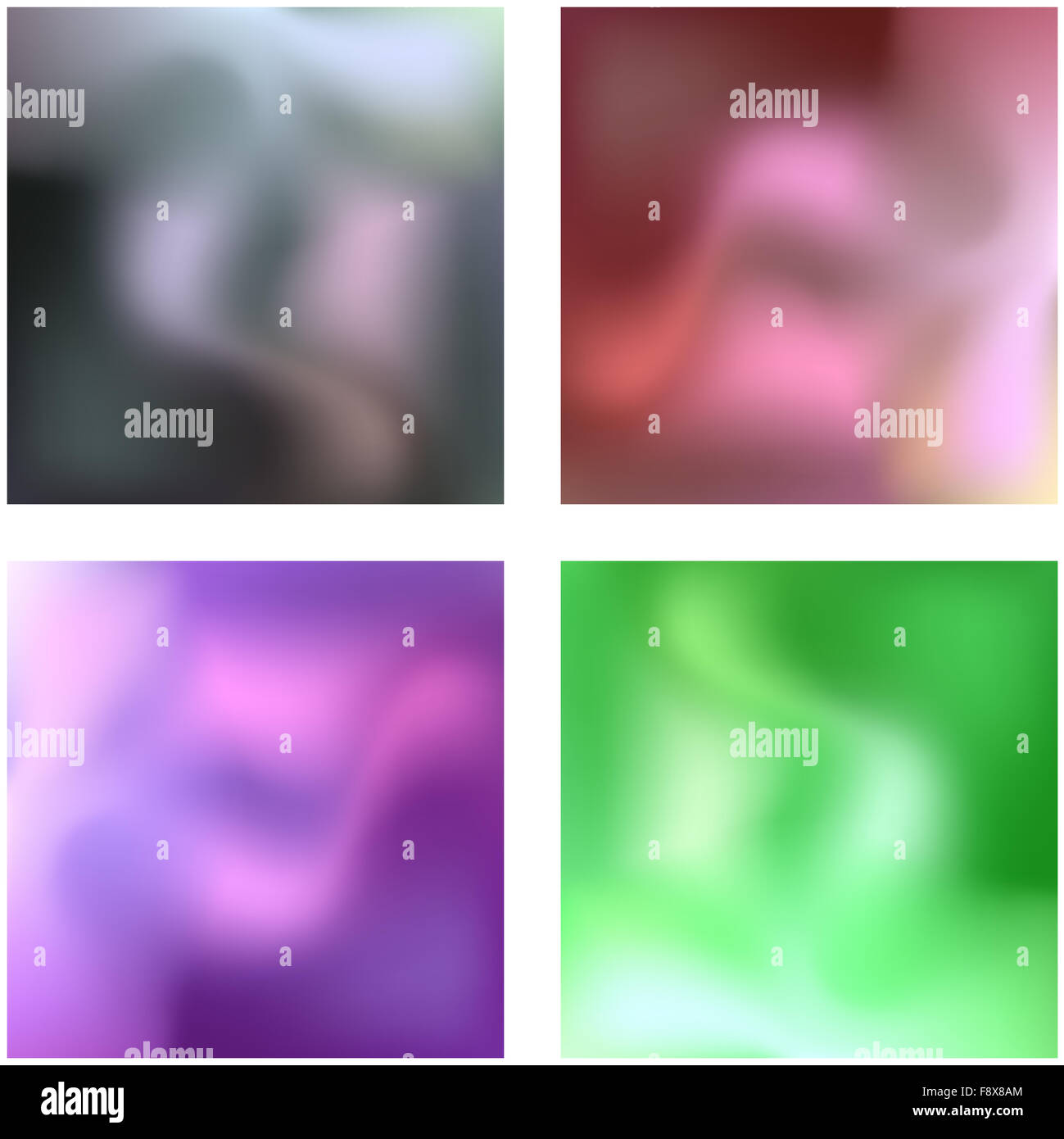 four abstract backgrounds against white Stock Photo - Alamy