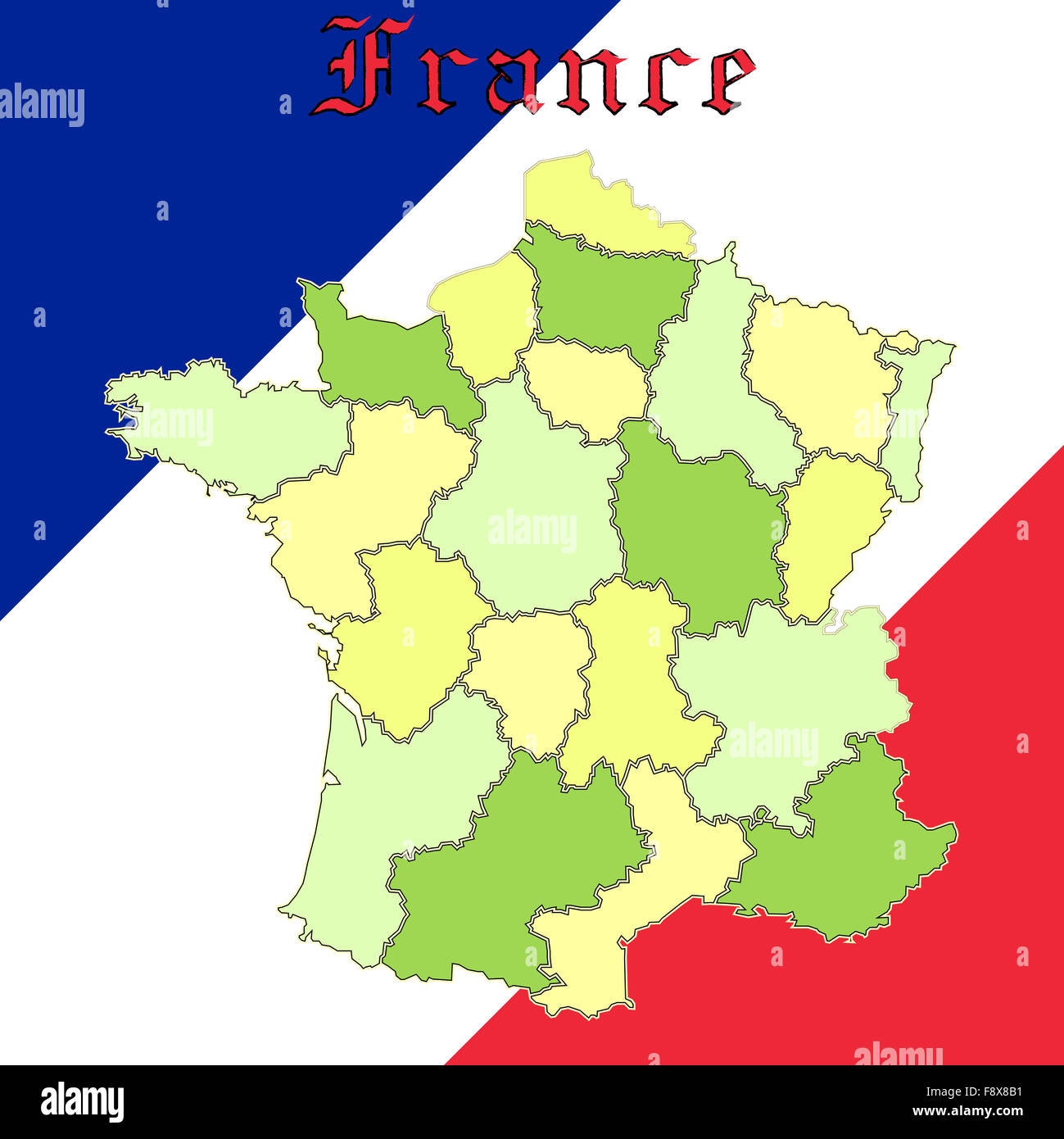 France french regions map hi-res stock photography and images - Alamy