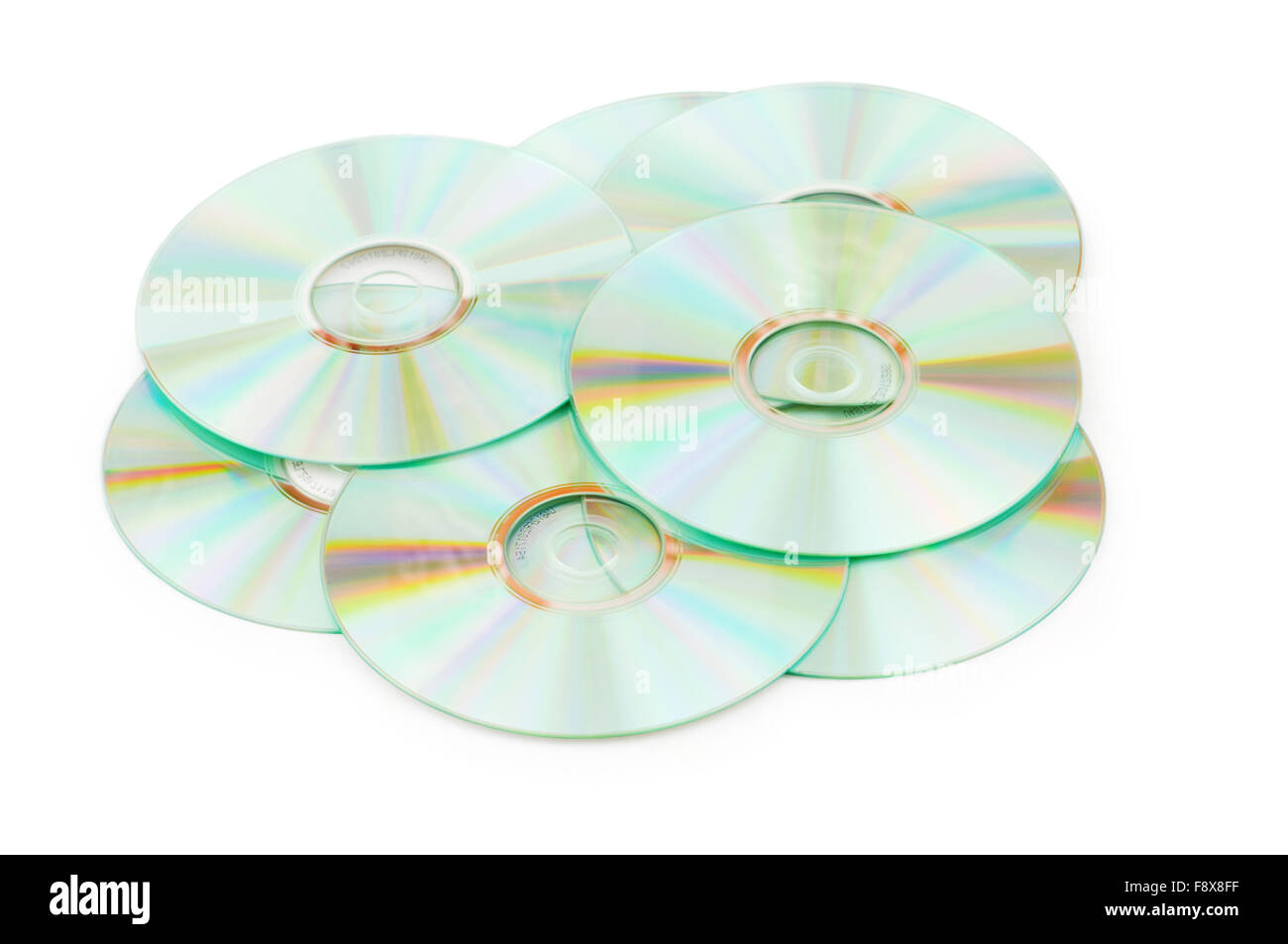 Many CDs isolated on the white background Stock Photo - Alamy