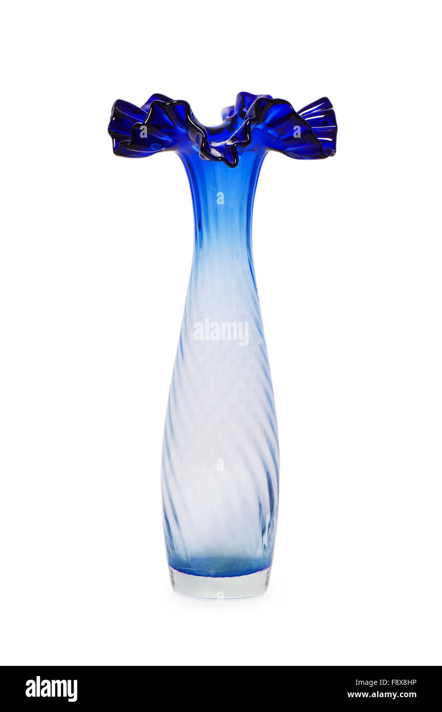 Blue vase isolated on the white background Stock Photo - Alamy