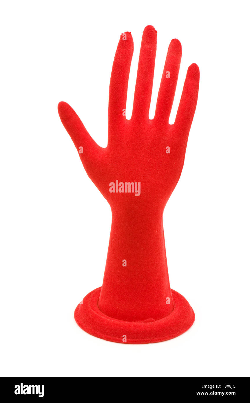 Red hand isolated on the white background Stock Photo - Alamy