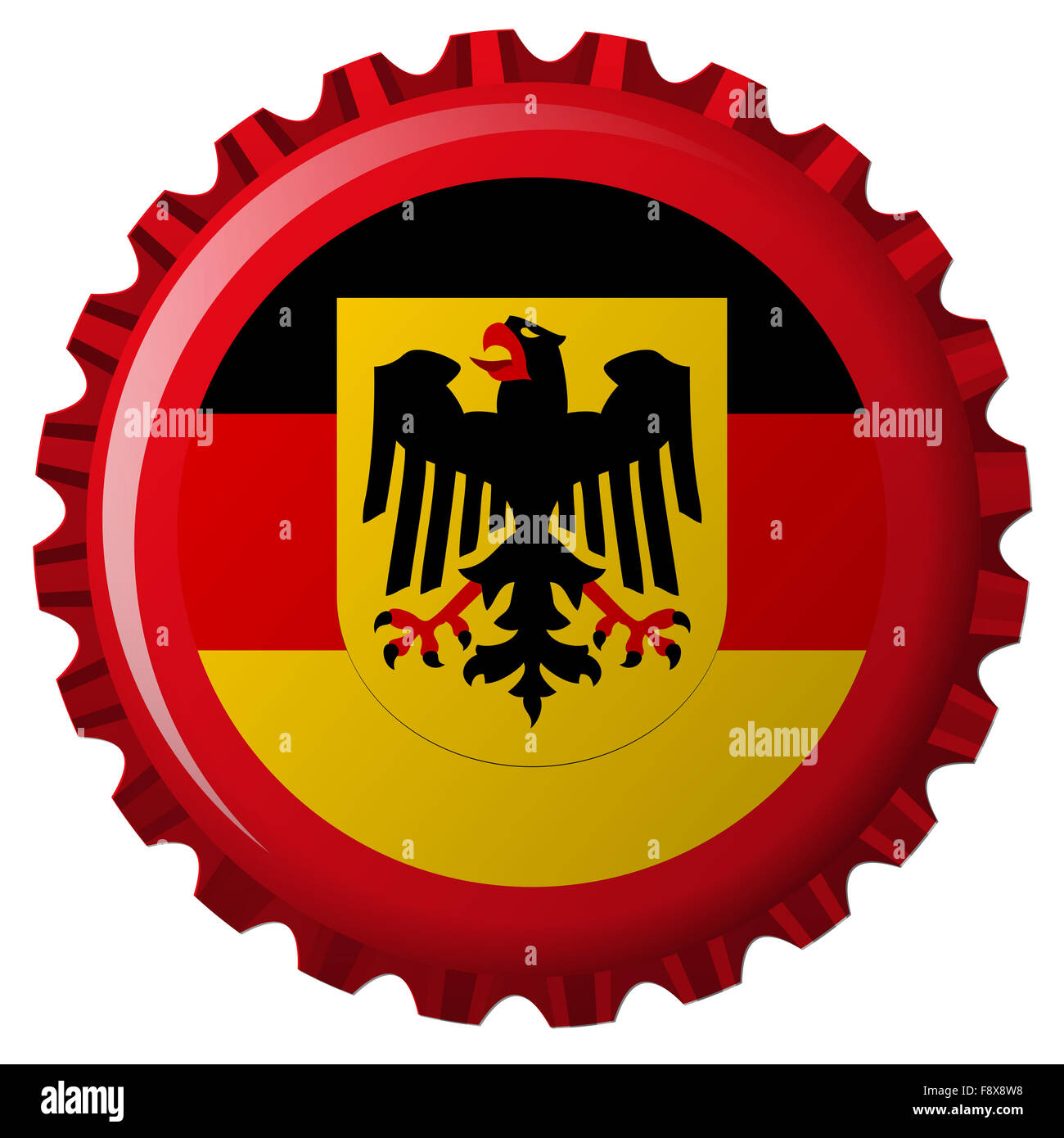 german popular flag over bottle cap Stock Photo - Alamy