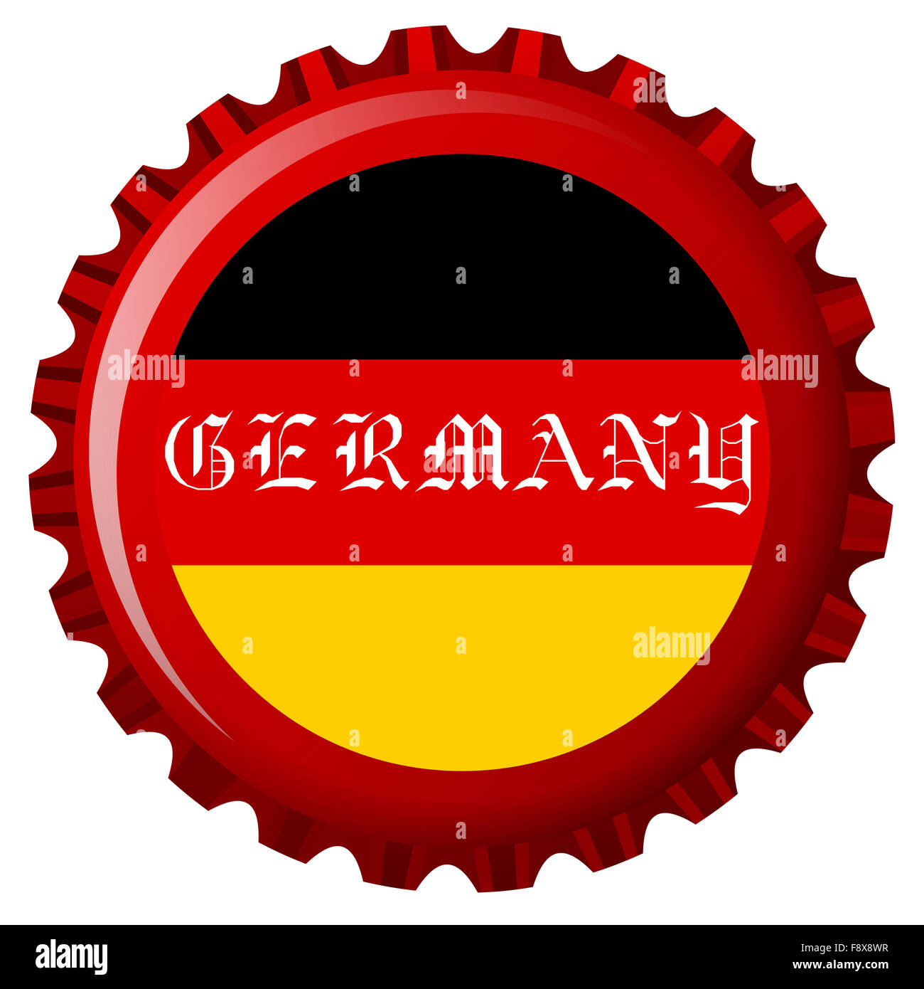 germany stylized flag on bottle cap Stock Photo - Alamy