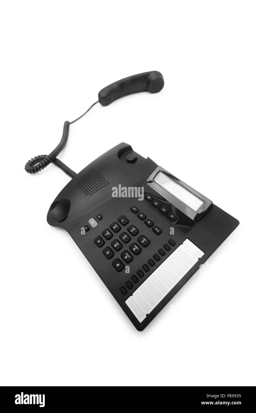 Office phone isolated on the white background Stock Photo - Alamy