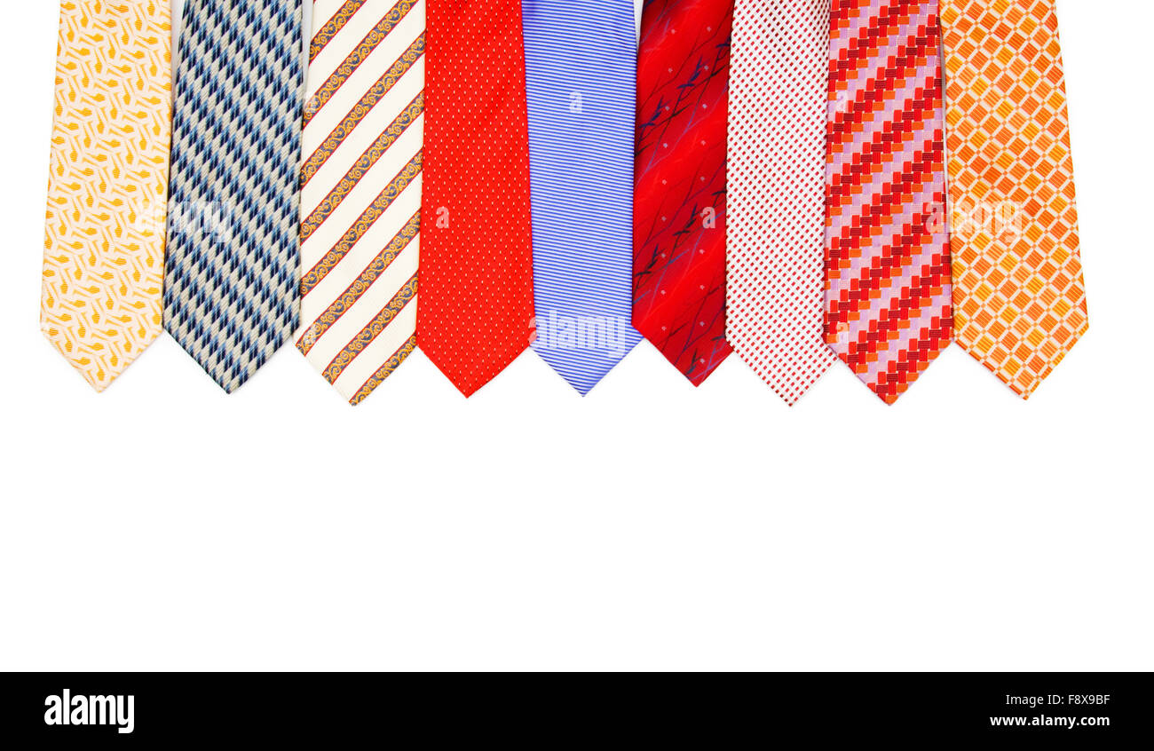 Selection of ties isolated on the white Stock Photo - Alamy
