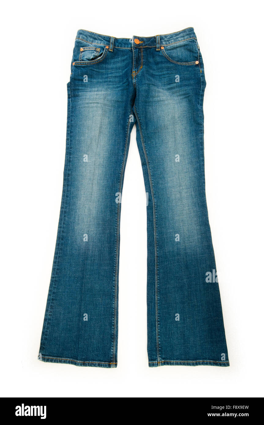 Pair of jeans isolated on the white background Stock Photo - Alamy