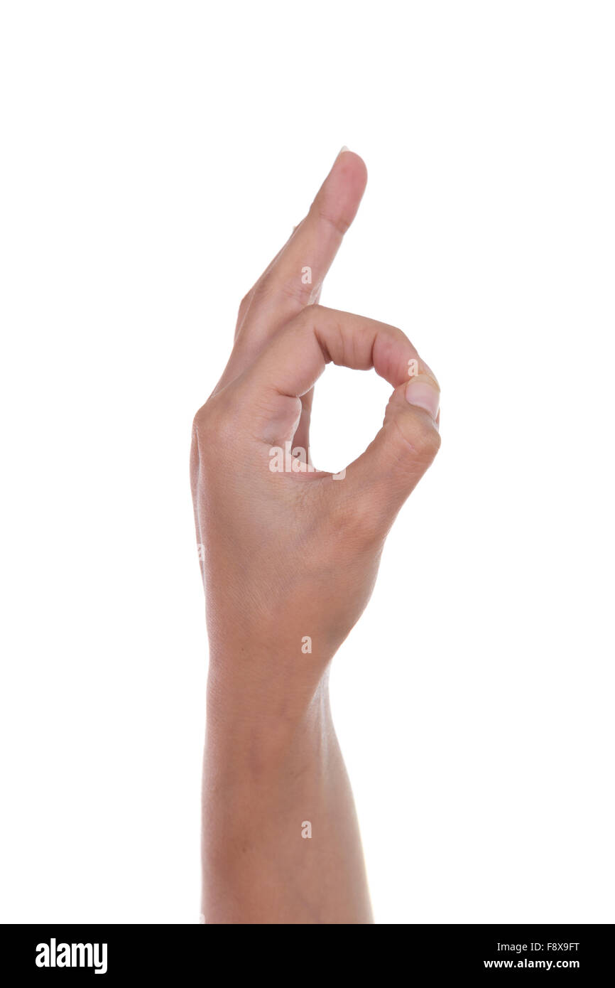 hands show the number six isolated on white background Stock Photo - Alamy