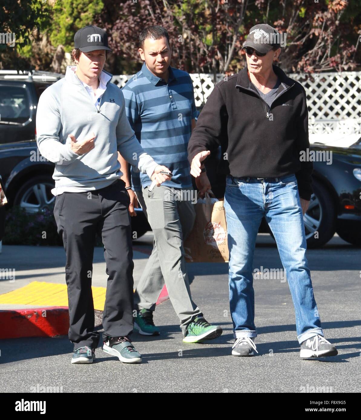 Mark Wahlberg leaving Bristol Farms in Beverly Hills with friends ...