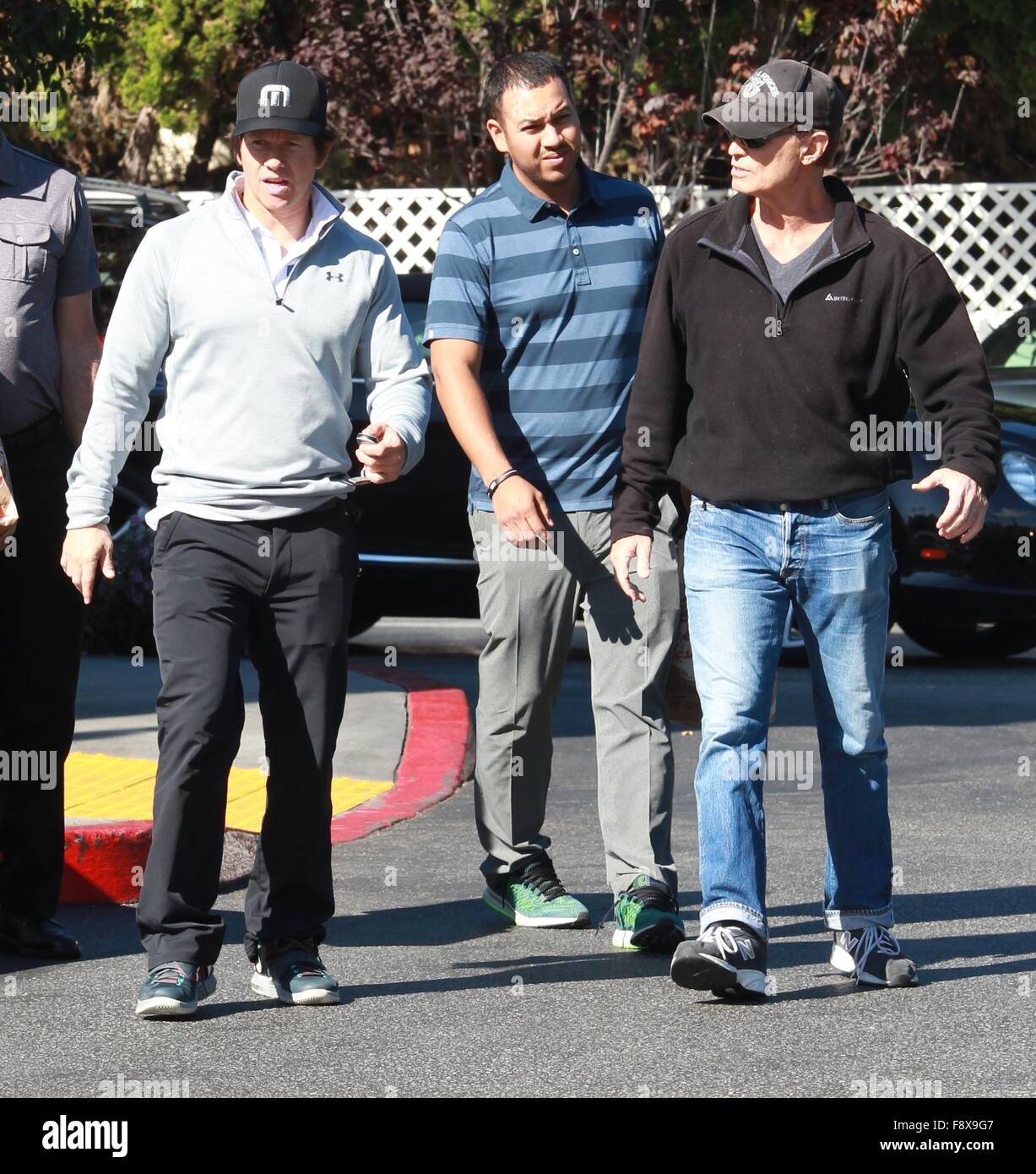 Mark Wahlberg leaving Bristol Farms in Beverly Hills with friends ...