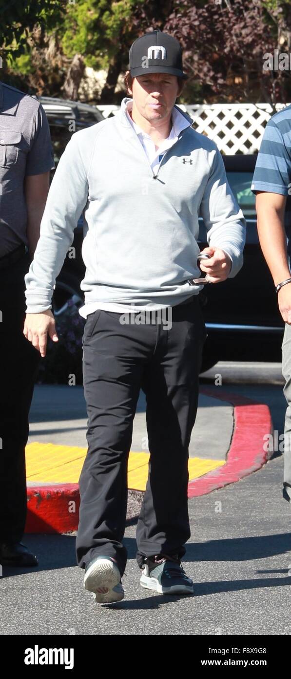 Mark Wahlberg leaving Bristol Farms in Beverly Hills with friends ...