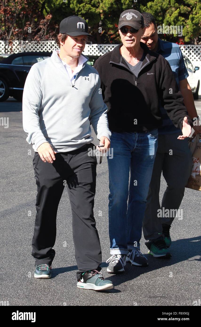 Mark Wahlberg leaving Bristol Farms in Beverly Hills with friends ...