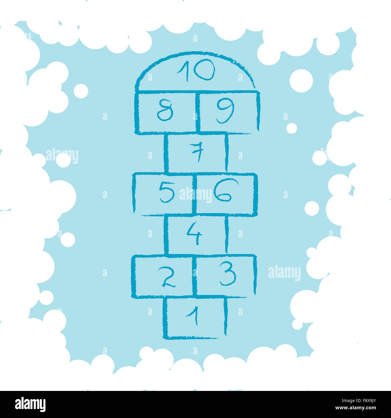 hopscotch and bubbles composition Stock Photo - Alamy