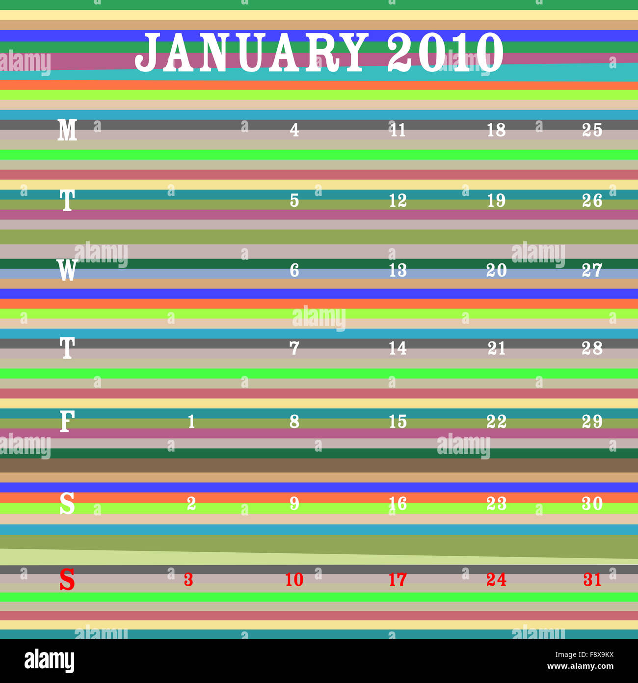 Calendar design 2010 vector art hi-res stock photography and images - Alamy