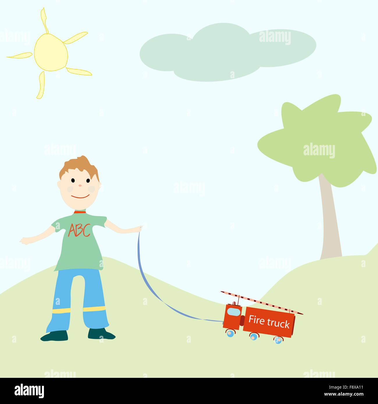 little boy playing with his toy Stock Photo - Alamy