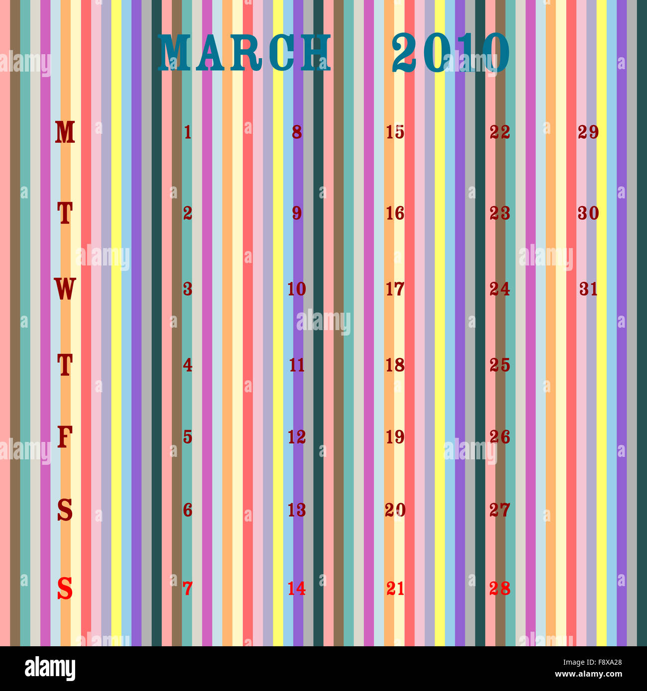 Calendar design 2010 vector art hi-res stock photography and images - Alamy