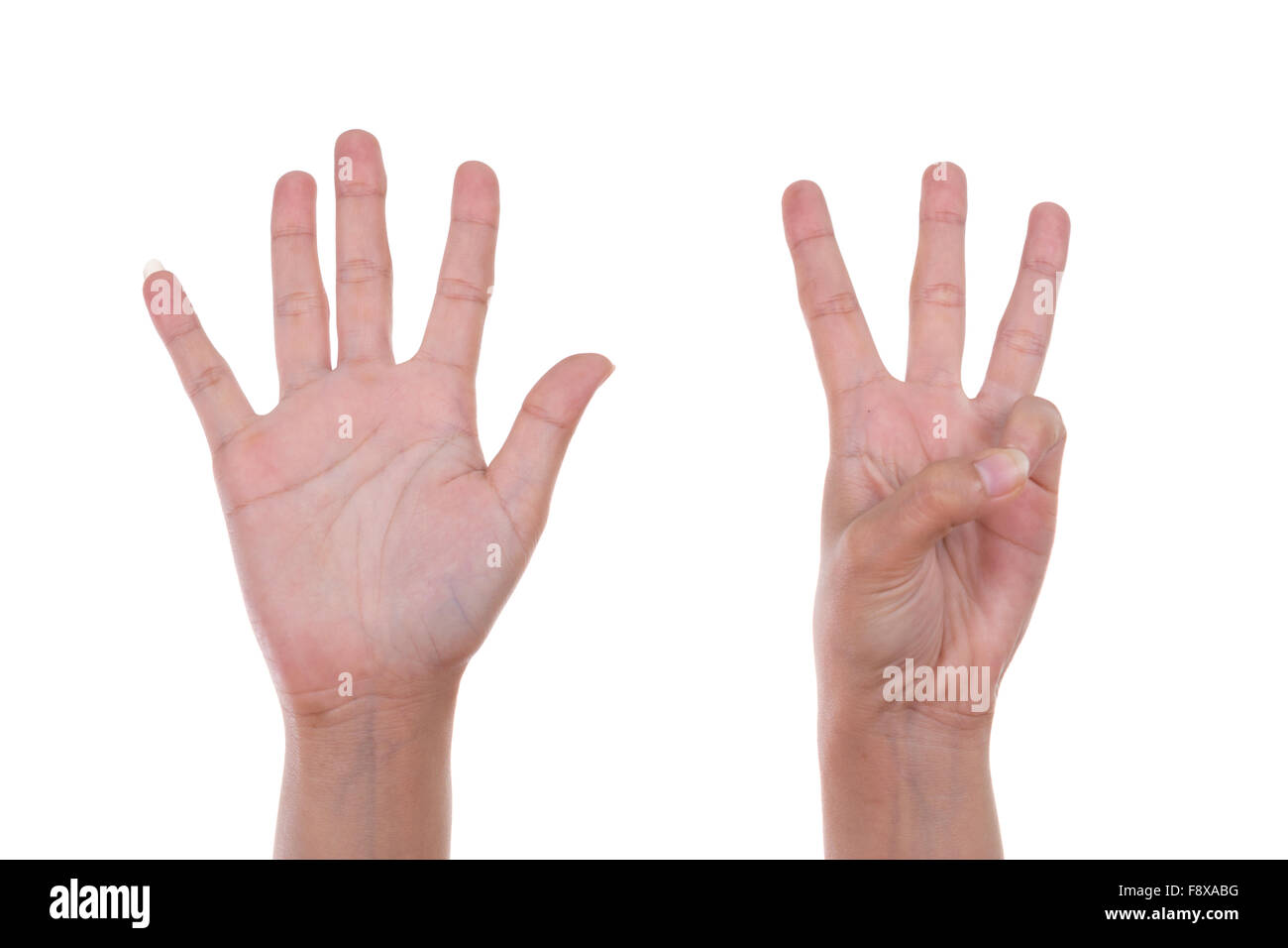 hands show the number eight isolated on white background Stock Photo ...