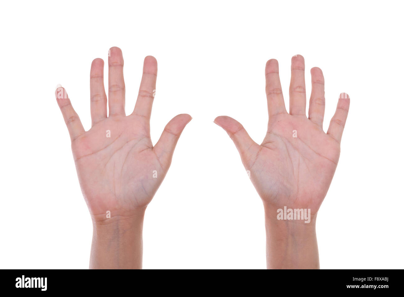 hands show the number ten isolated on white background Stock Photo - Alamy