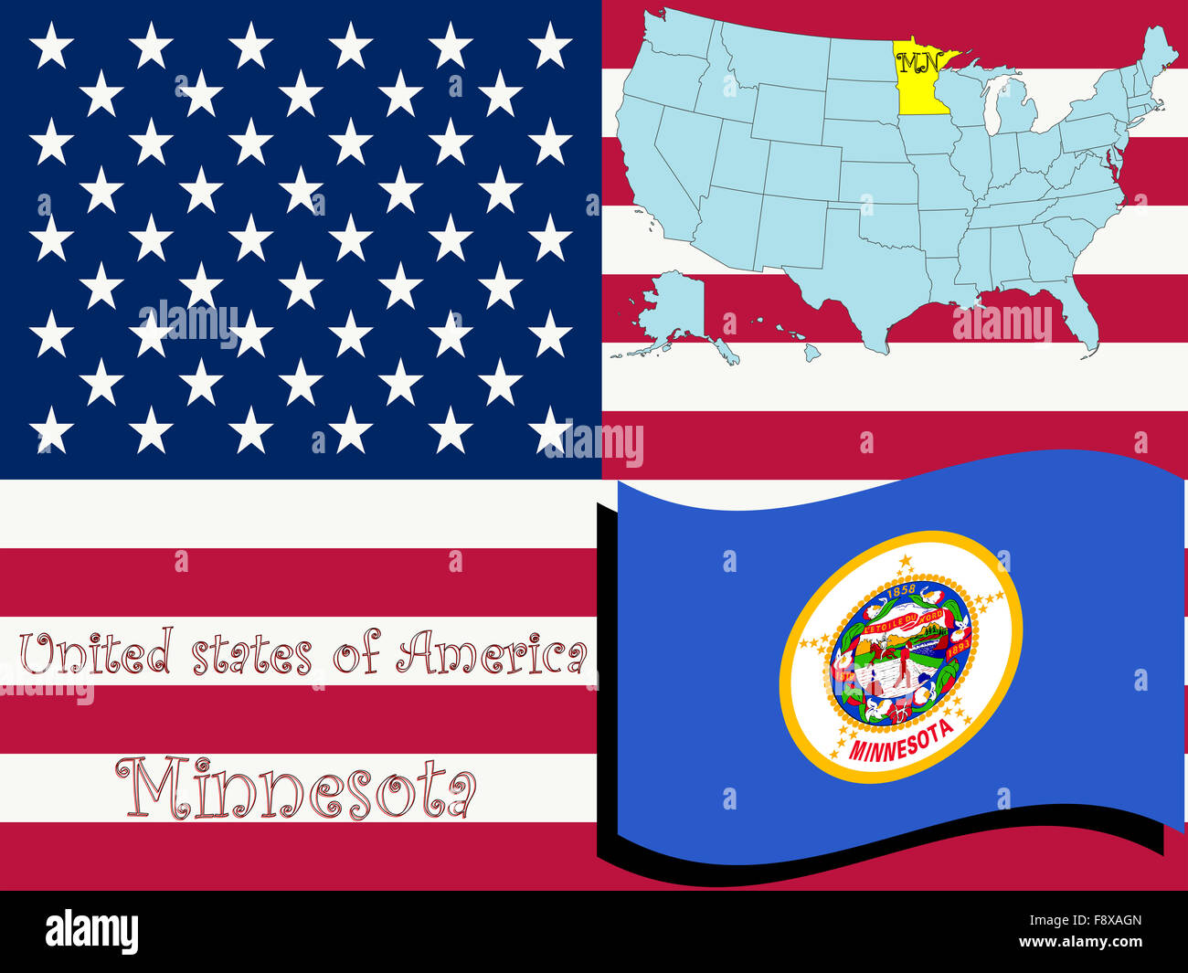 minnesota state illustration Stock Photo - Alamy