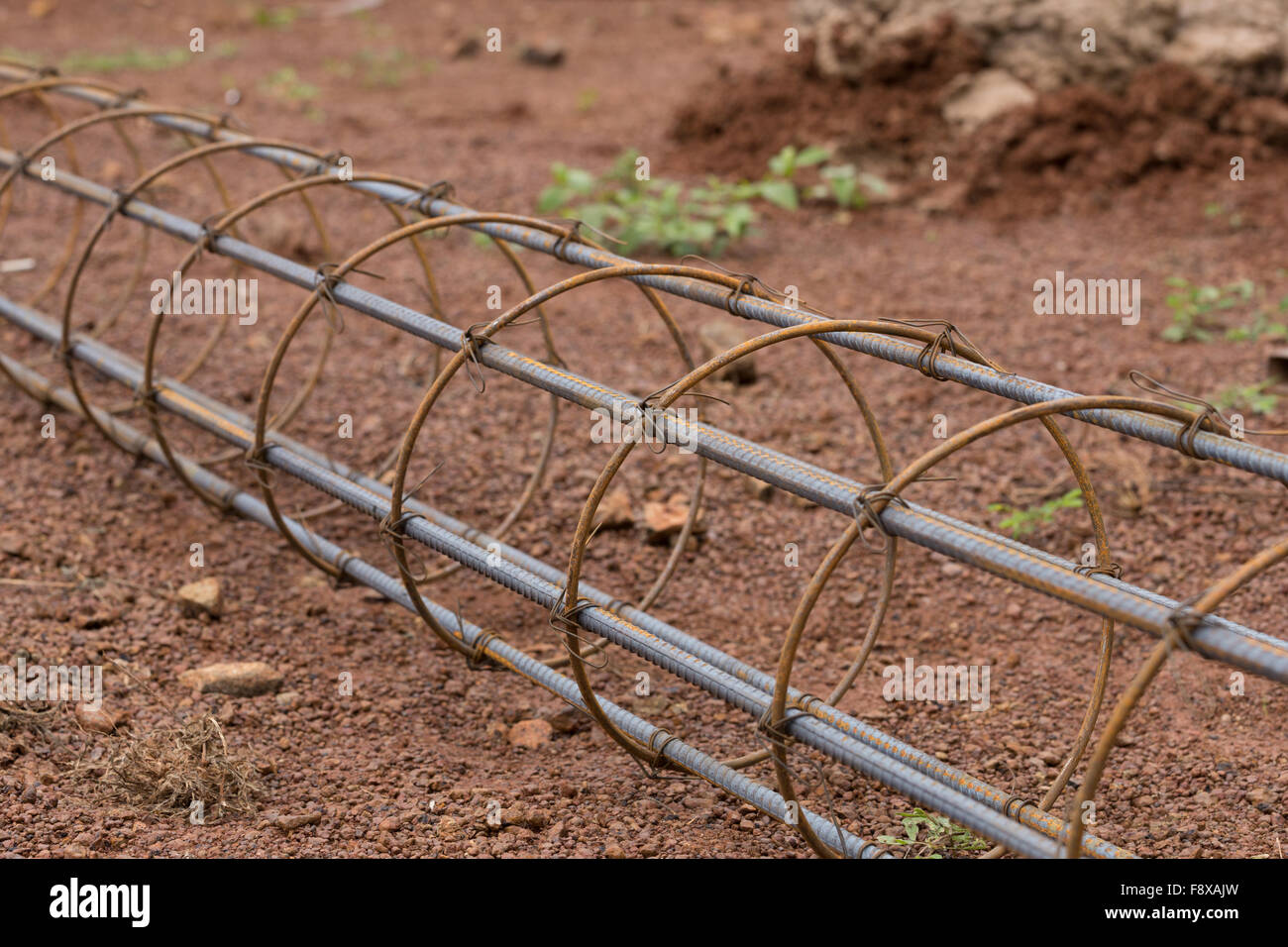 steel rod for poles construction at construction site Stock Photo - Alamy