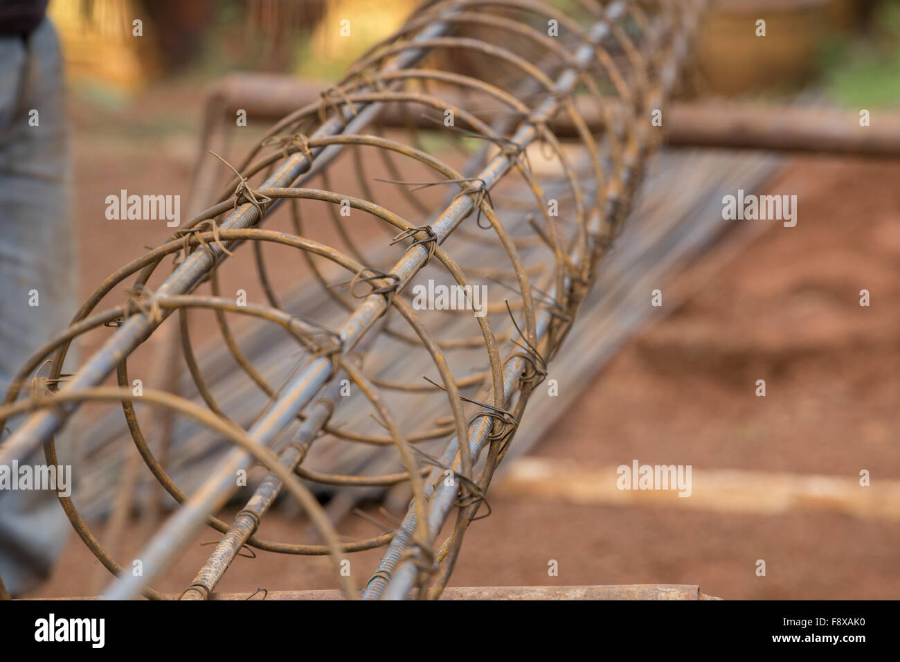 steel rod for poles construction at construction site Stock Photo - Alamy