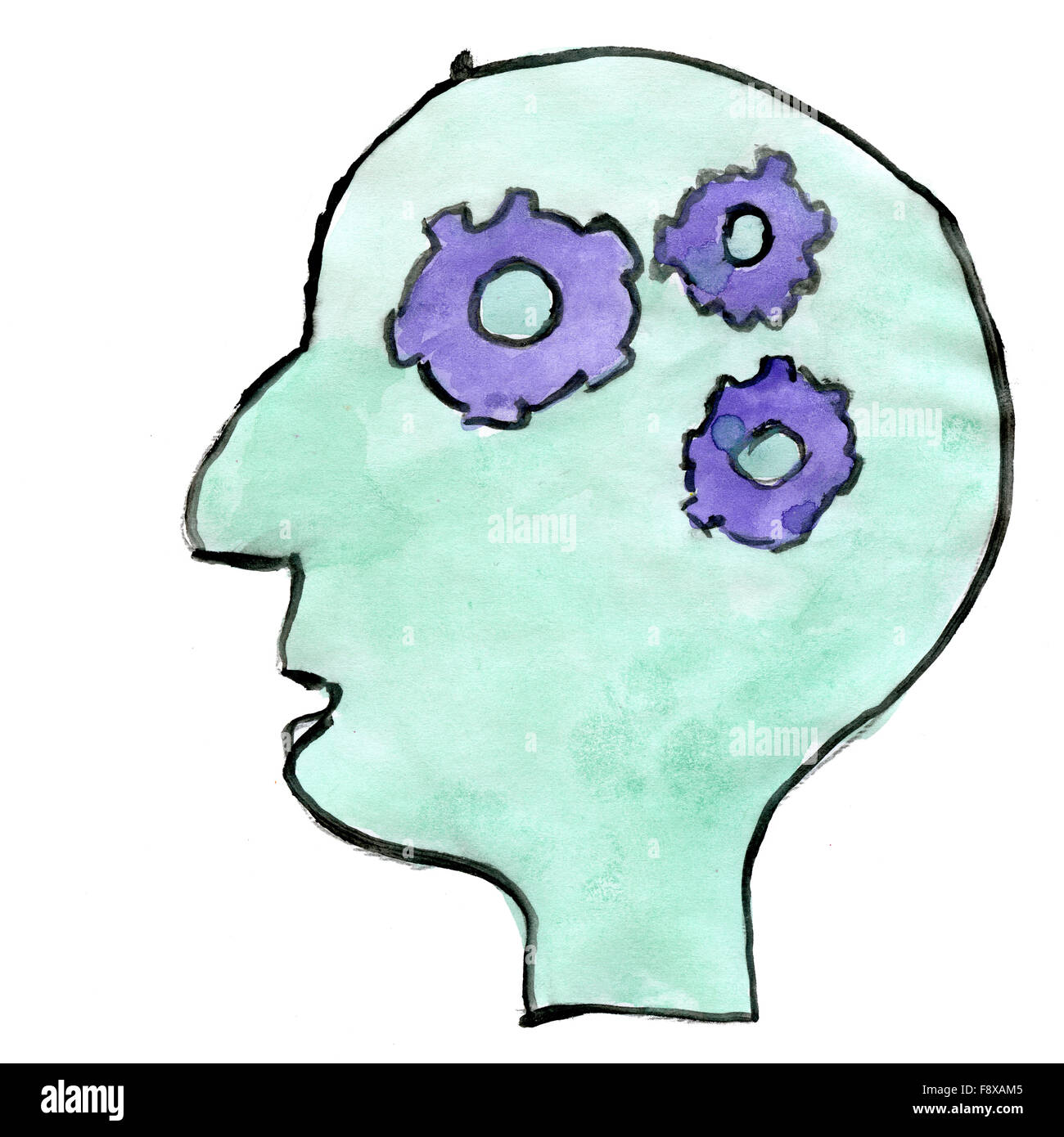 analysis in the brain is isolated on a white background Stock Photo - Alamy